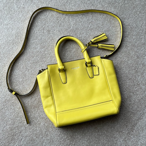 Coach | Bags | Coach Yellow Leather Crossbody Purse Handbag | Poshmark